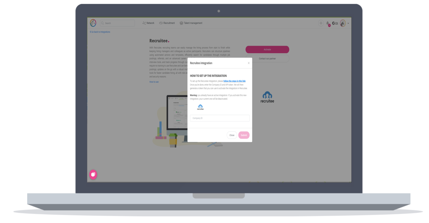 How to activate the integration with Recruitee